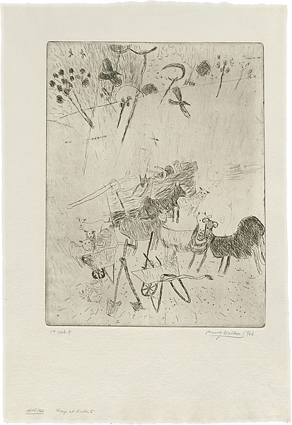 Sheep at Kallista. (1966) by Murray Walker (1937–) · Australian Prints ...